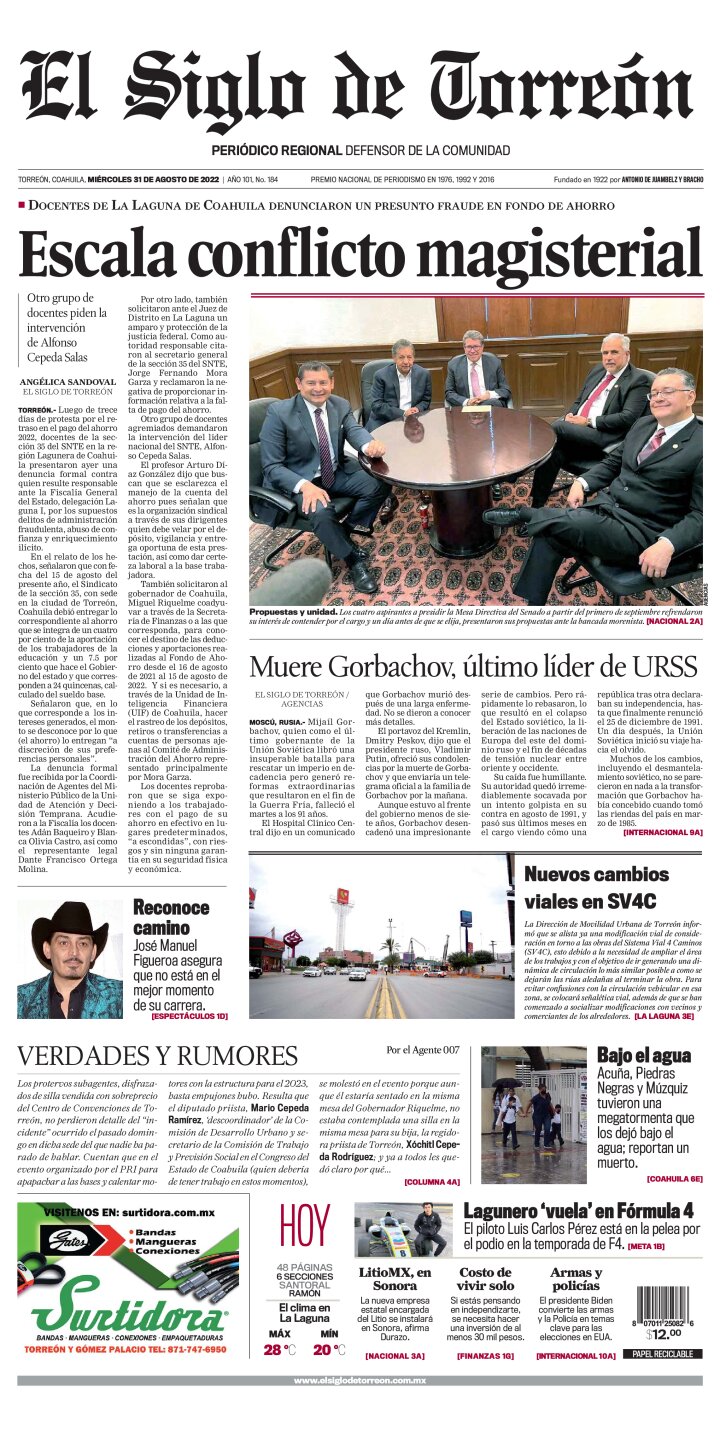 Hemeroteca De El Siglo De Torreón Edición Impresa