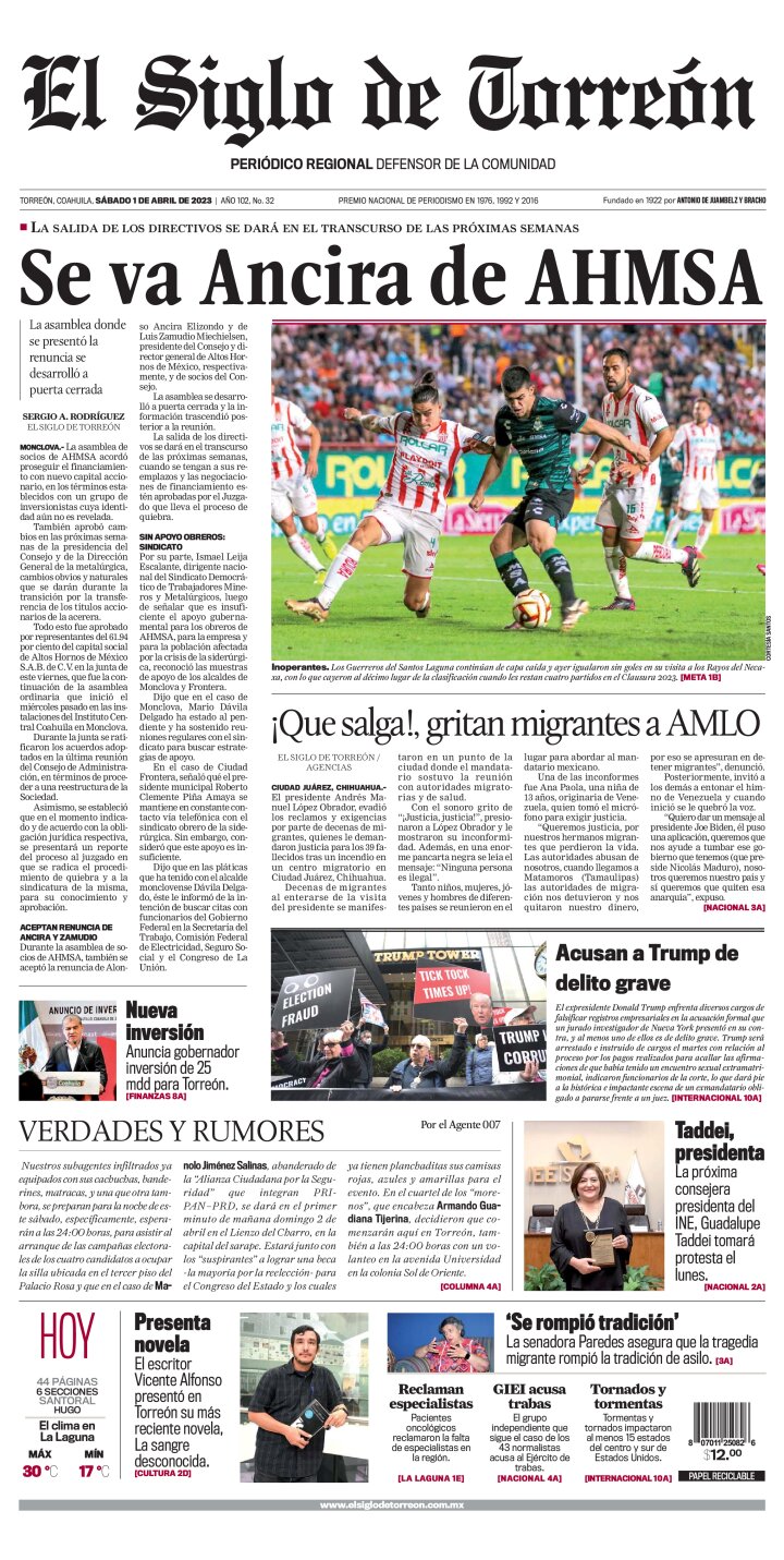 Hemeroteca De El Siglo De Torreón Edición Impresa